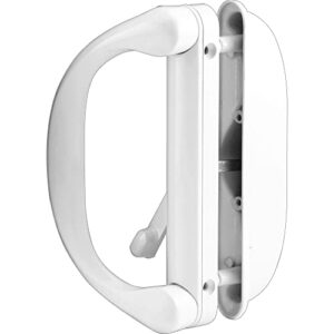 prime-line c 1275 sliding door handle set with latch, white, 1-pack