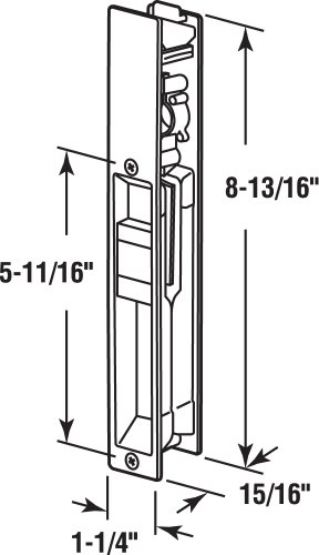 Prime-Line C 1030 Mortise Style Sliding Door Handle Set, Aluminum Finish