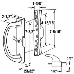 Prime-Line C 1263 Clamp Type Sliding Door Latch, White