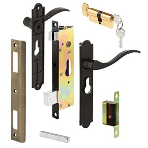 prime-line k 5438 contemporary keyed security door latch, black