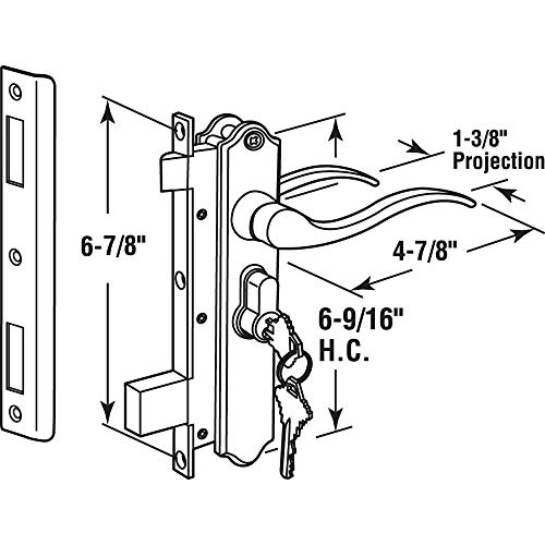 Prime-Line K 5438 Contemporary Keyed Security Door Latch, Black