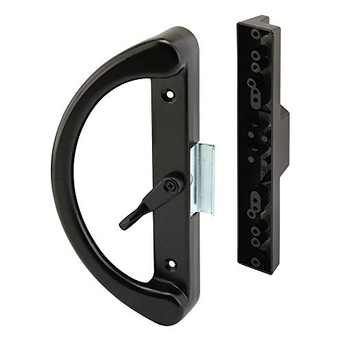 Prime-Line C 1238 Sliding Door Clamp Latch, Reverse Hook, 4-15/16 inch, Black Handle Set