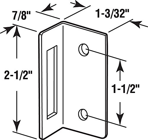 Prime-Line 656-6536 Keeper for Slide Latch, 2-1/2 inch Cast Zamak, Chrome Plated, Inswing