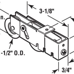 Prime-Line D 1984 Sliding Door Tandem Roller Assembly with 1-1/2 inch Steel Ball Bearing , Gold