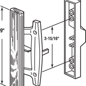 Prime-Line C 1313 Diecast Sliding Door Handle Set with Wood Handle, Black