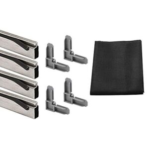 prime-line mp8239 screen frame kit, 7/16 inch x 3/4 x 36 in, aluminum, mill finish, includes vinyl spline and square-cut corners, (1 set)