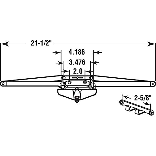 Prime-Line TH 23010-1 Awning Operator, 25-1/2 in, Diecast/Steel, White Color, Roto Crank Out, (1 set)