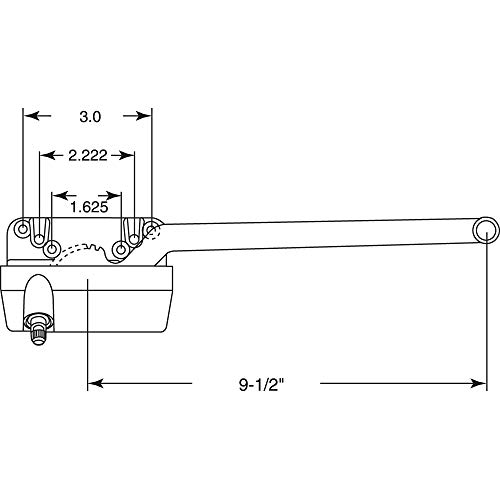 Prime-Line H 3863 Casement Single Arm Operator, 9-1/2 inch Arm, Diecast w/Steel Arm, Left (Inside), Right (Outside) , White