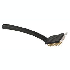 Prime-Line MP46650 BBQ Cleaning Brush with Steel Scraper, Molded Black Plastic Long-Reach Handle, (2-pack)