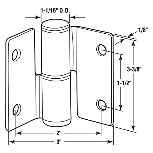 Sentry Supply 658-8237 Surface Mounted Hinge Set, Stainless Steel