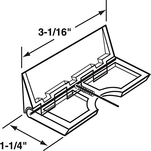 Prime-Line MP4124 Glass Surface Lock, 3-1/16 inch Clear Lucite Construction, 2-Piece Hinged Assembly, (single pack)