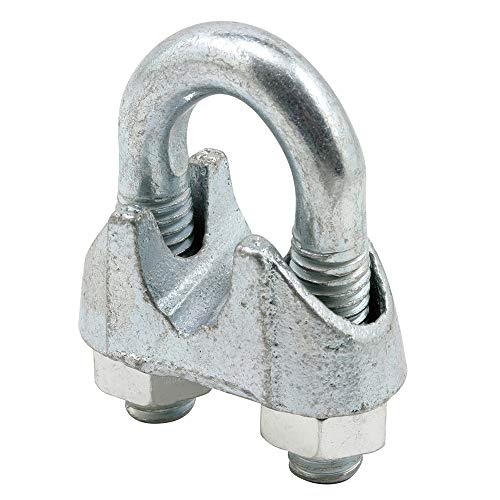 Prime-Line GD 12157 Garage Door Cable Clamps, 1/4 inch, Galvanized, w/Fasteners, (2-pack)