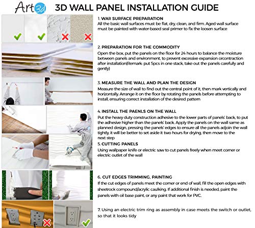 Art3d A10041 3D Wall Panels, White