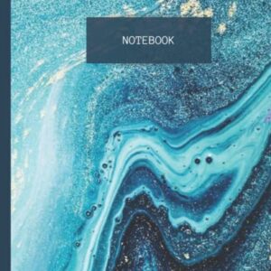 Notebook Blue Marble Liquid Effect Composition Writing Pad: Notebook, Blue Marble Liquid Effect, Composition Writing Pad, 200 7.5x9.25 Lined paper, School, Ruled Pages for Notes