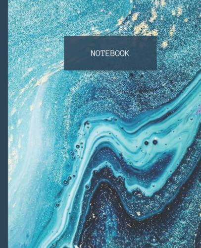 Notebook Blue Marble Liquid Effect Composition Writing Pad: Notebook, Blue Marble Liquid Effect, Composition Writing Pad, 200 7.5x9.25 Lined paper, School, Ruled Pages for Notes