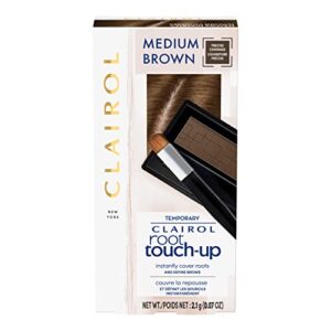 clairol root touch-up temporary concealing powder, medium brown hair color, pack of 1