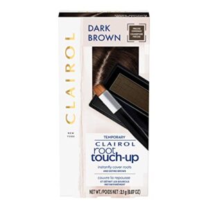 clairol root touch-up temporary concealing powder, dark brown hair color, pack of 1