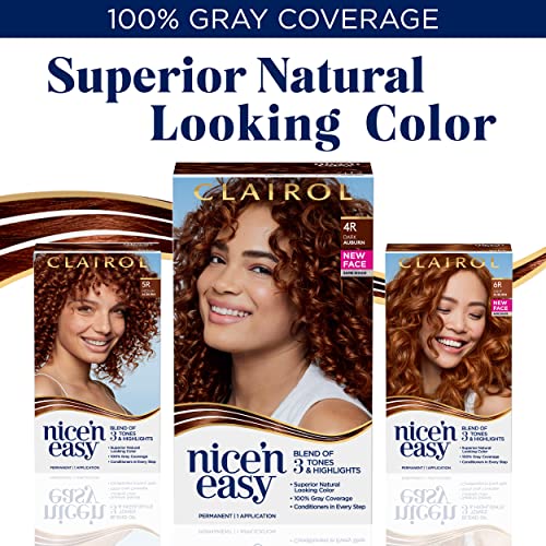 Clairol Nice'n Easy Permanent Hair Dye, 5R Medium Auburn Hair Color, Pack of 1