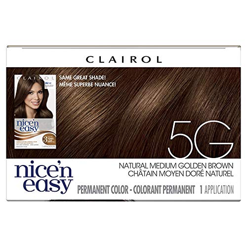 Clairol Nice'n Easy Liquid Permanent Hair Dye, 5G Natural Medium Golden Brown Hair Color, Pack of 3(Packaging May vary)