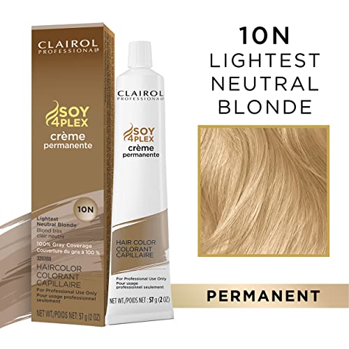 Clairol Professional Permanent Crème, 10n Lightest Neutral Blonde, 2 oz (Pack of 1)