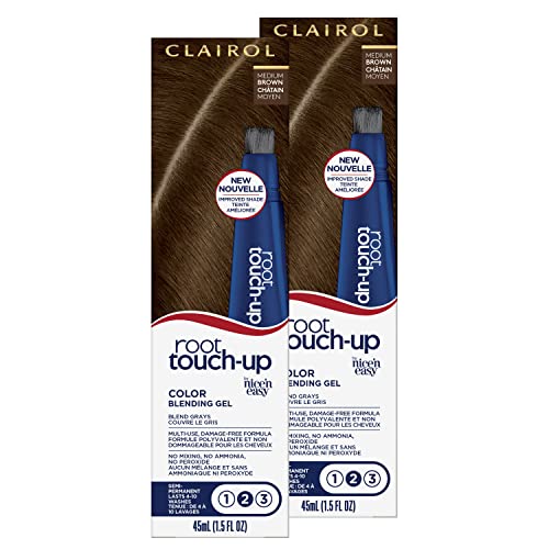 Clairol Root Touch-Up Semi-Permanent Hair Color Blending Gel, 5 Medium Brown, Pack of 2