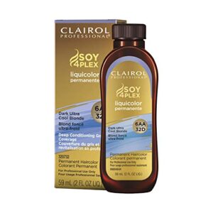 clairol professional permanent liquicolor for blonde hair color, 6aa dark ultra cool blonde, 2 oz