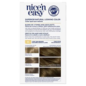 Clairol Nice'n Easy Permanent Hair Dye, 6A Light Ash Brown Hair Color, Pack of 3