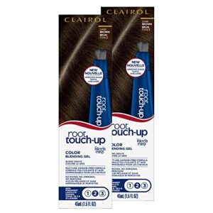 clairol root touch-up semi-permanent hair color blending gel, 4 dark brown, pack of 2