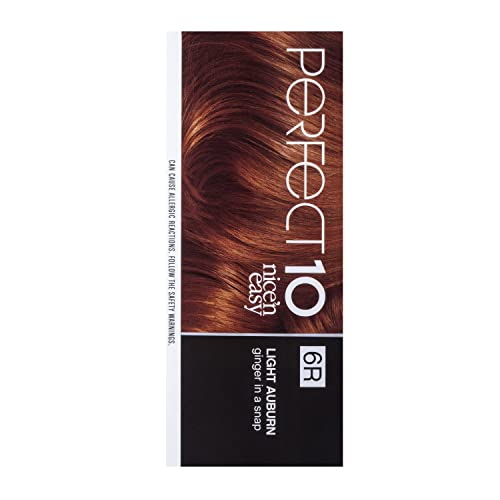 Clairol Nice'n Easy Perfect 10 Permanent Hair Dye, 6R Light Auburn Hair Color, Pack of 1