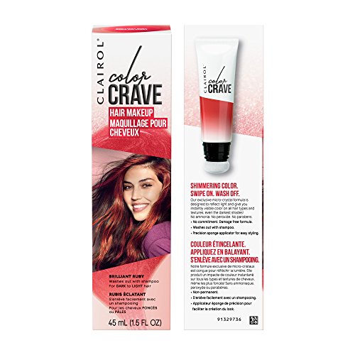 Clairol Color Crave Temporary Hair Color Makeup, Brilliant Ruby Hair Color, 1 Count