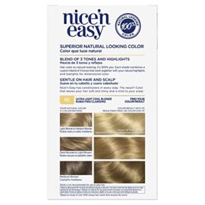 Clairol Nice'n Easy Permanent Hair Dye, 11C Ultra Light Cool Blonde Hair Color, Pack of 1