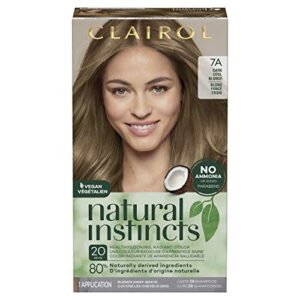 clairol natural instincts demi-permanent hair dye, 7a dark cool blonde hair color, pack of 1