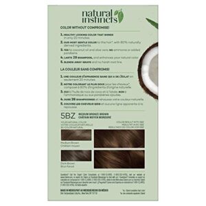 Clairol Natural Instincts Demi-Permanent Hair Dye, 5BZ Medium Bronze Brown Hair Color, Pack of 2