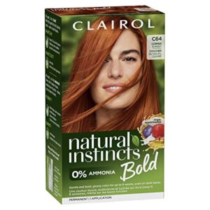 natural instincts bold permanent hair dye, c64 copper sunset hair color, pack of 1