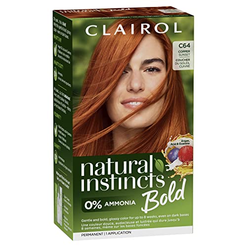 Natural Instincts Bold Permanent Hair Dye, C64 Copper Sunset Hair Color, Pack of 1