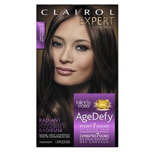 clairol age defy expert collection permanent hair dye, 3.5 darkest brown hair color, 1 count