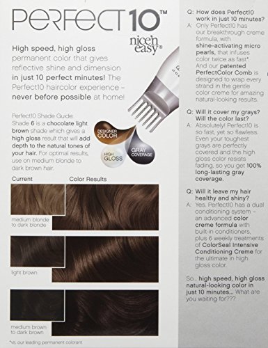 Clairol Perfect 10 by Nice 'n Easy Hair Color, 006, Light Brown