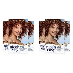 clairol nice’n easy permanent hair dye, 5r medium auburn hair color, pack of 6