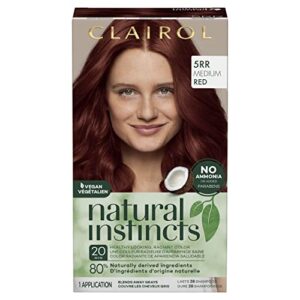 clairol natural instincts demi-permanent hair dye, 5rr medium red hair color, pack of 1