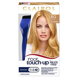 clairol root touch-up by nice’n easy permanent hair dye, 8g medium golden blonde hair color, pack of 1