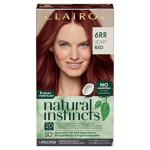 clairol natural instincts demi-permanent hair dye, 6rr light red hair color, pack of 1