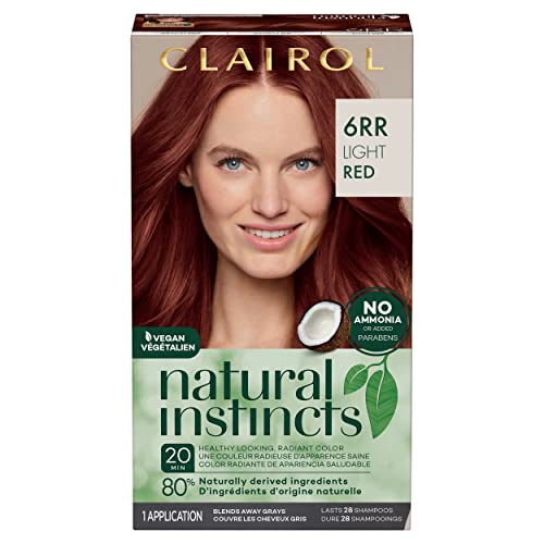 Clairol Natural Instincts Demi-Permanent Hair Dye, 6RR Light Red Hair Color, Pack of 1