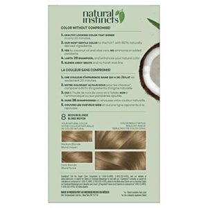 Clairol Natural Instincts Demi-Permanent Hair Dye, 8 Medium Blonde Hair Color, Pack of 3