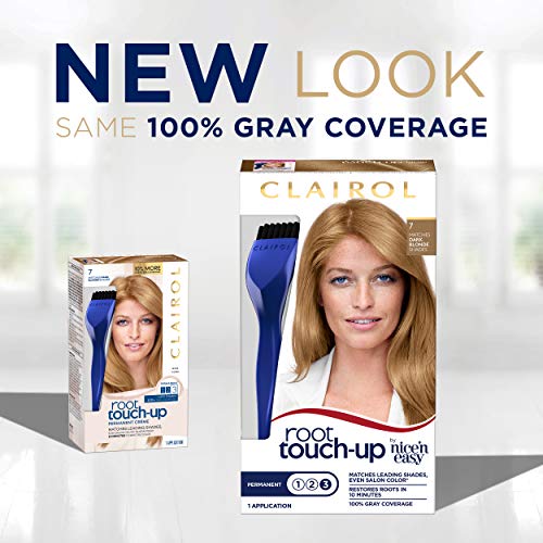 Clairol Root Touch-Up by Nice'n Easy Permanent Hair Dye, 7 Dark Blonde Hair Color, Pack of 2