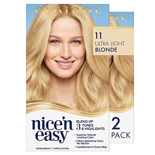 Clairol Root Touch-Up by Nice'n Easy Permanent Hair Dye, 11 Ultra Light Blonde Hair Color, Pack of 2