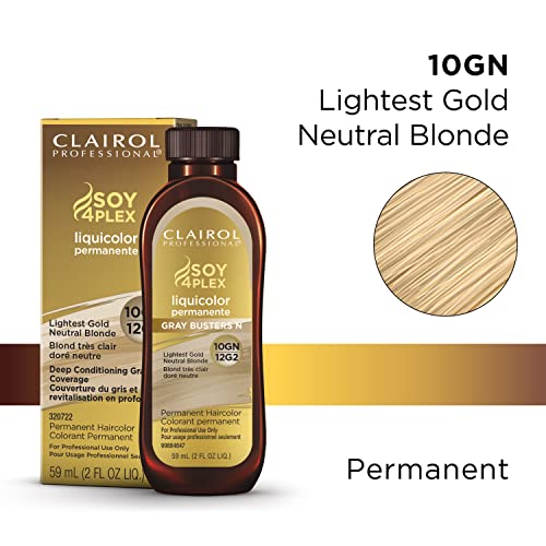 Clairol Professional Permanent Liquicolor for Blonde Hair Color, 10gn Gold Neutral Blonde, 2 oz