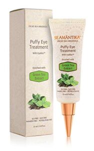 puffy eyes treatment instant results – naturally eliminate wrinkles, puffiness, dark circle and bags in minutes – hydrating eye cream w/ green tea extract, dead sea minerals by seamantika – .8 oz