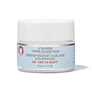 first aid beauty ultra repair firming collagen cream – day & night anti-aging face moisturizer with collagen, peptides and niacinamide – 1.7 fl oz