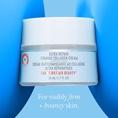 First Aid Beauty Ultra Repair Firming Collagen Cream - Day & Night Anti-Aging Face Moisturizer with Collagen, Peptides and Niacinamide - 1.7 fl oz