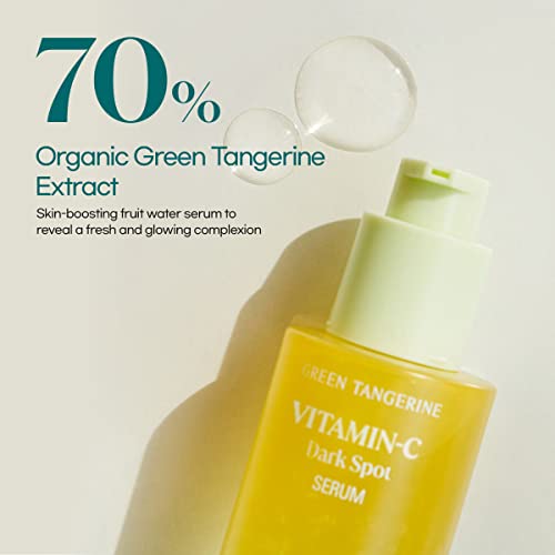 Goodal Green Tangerine Vitamin C Dark Spot Serum for Sensitive Skin | 70% Tangerine Extract, 4% Niacinamide, Arbutin & Tiger Grass to Fade Dark Spots and Post-Acne Hyperpigmentation (Single)